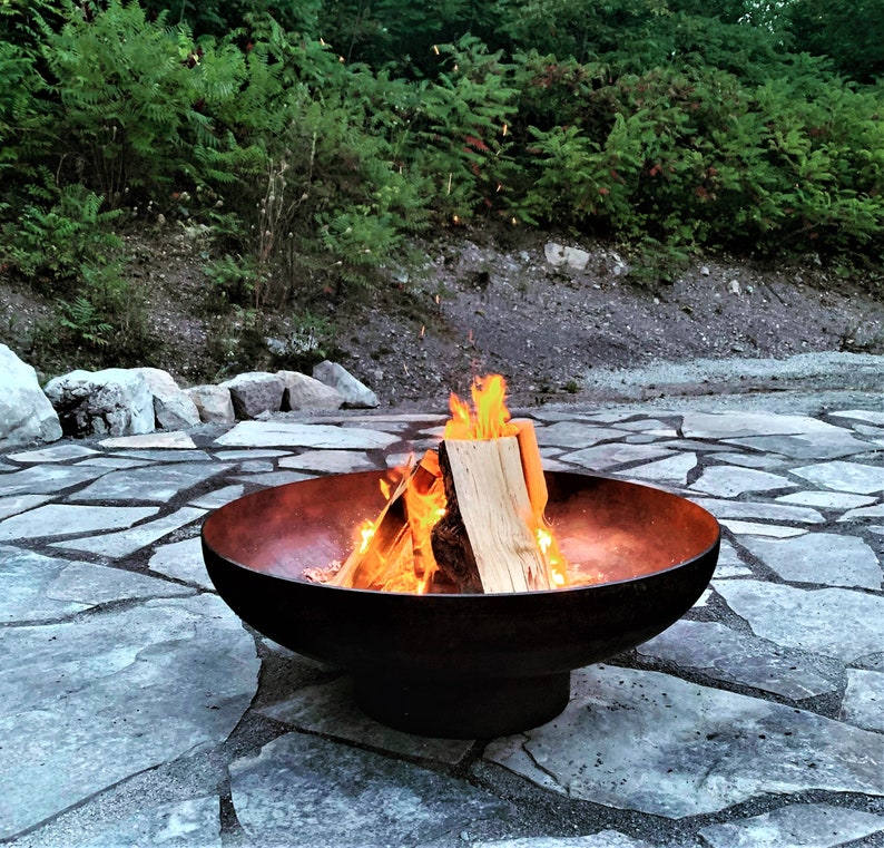 ZU 40" Shogun Kabuto Steel Fire Pit(sandblast Finished) - Etsy