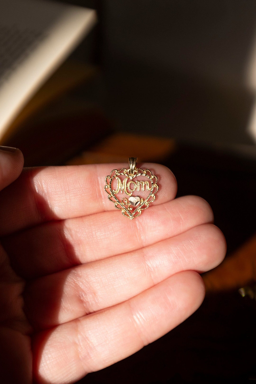 Vintage 14k Yellow and Rose Gold mom Charm / Two Tone Gold / Gift for ...