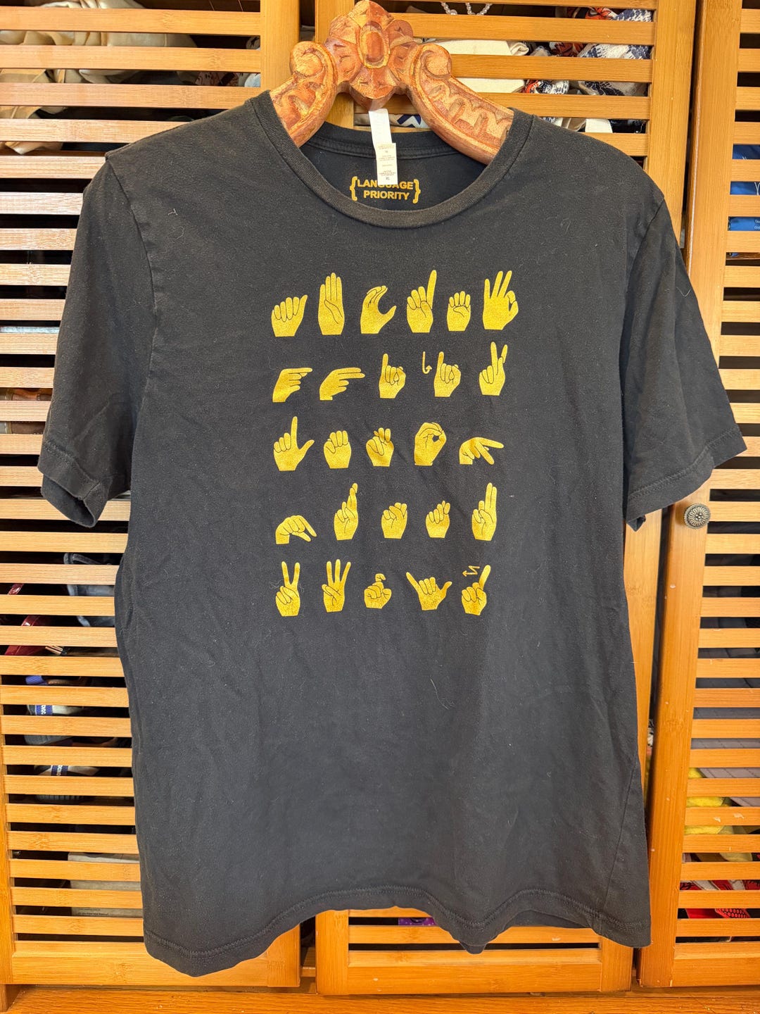 ASL Alphabet T-shirt / American Sign Language Hand Signs Shirt/ Size XL ...