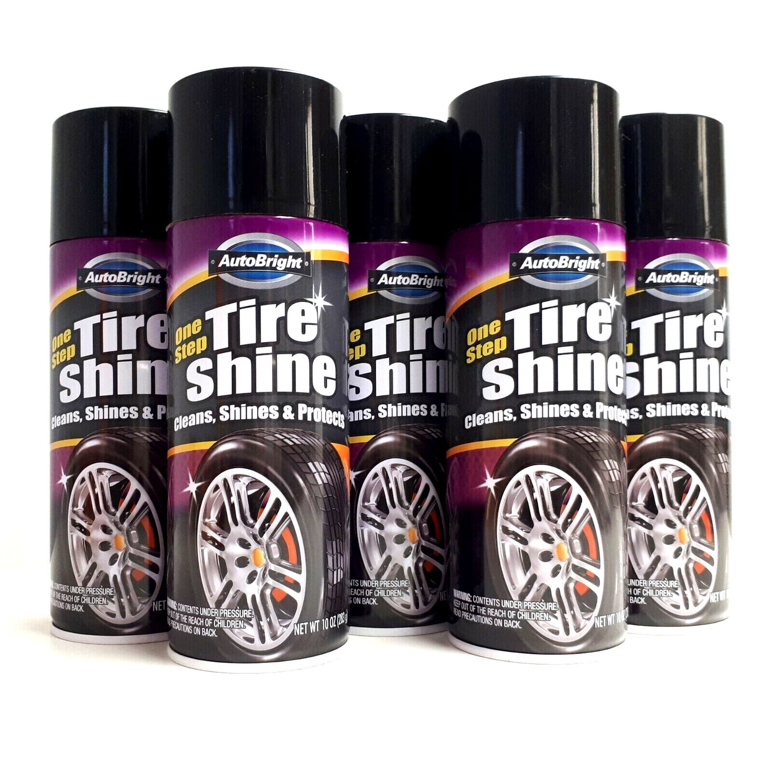 5 X 283g Fresh Shiny Tyre Auto Bright Tyre & Bumper Spray Clean Shine ...