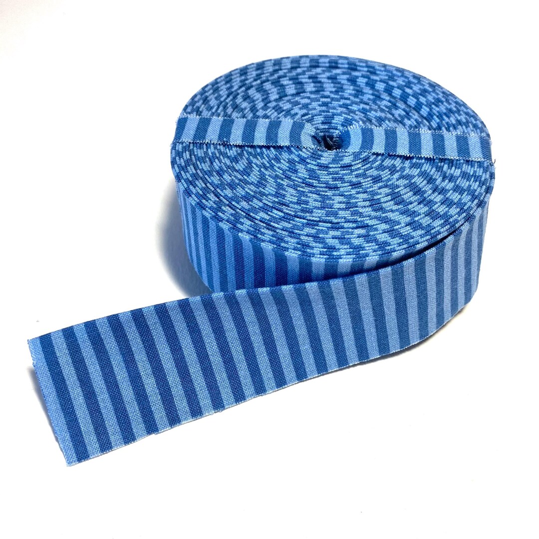 QUILT BINDING - Slate Blue 1/8” Stripe - 100% Cotton Fabric - 5, 7, 9 ...