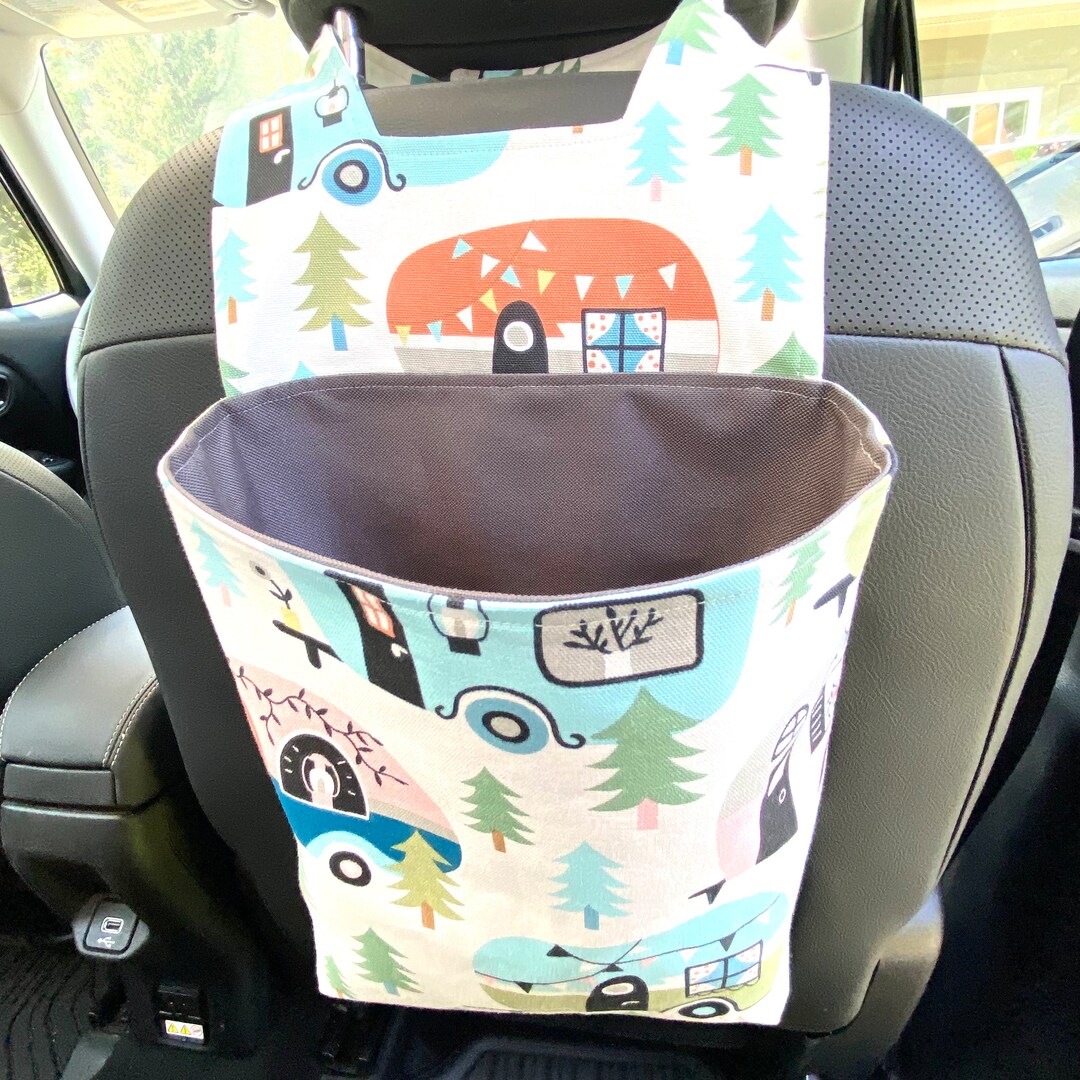 Car Trash Bag, Waterproof Canvas Lining, Cotton Canvas Exterior, Hook ...