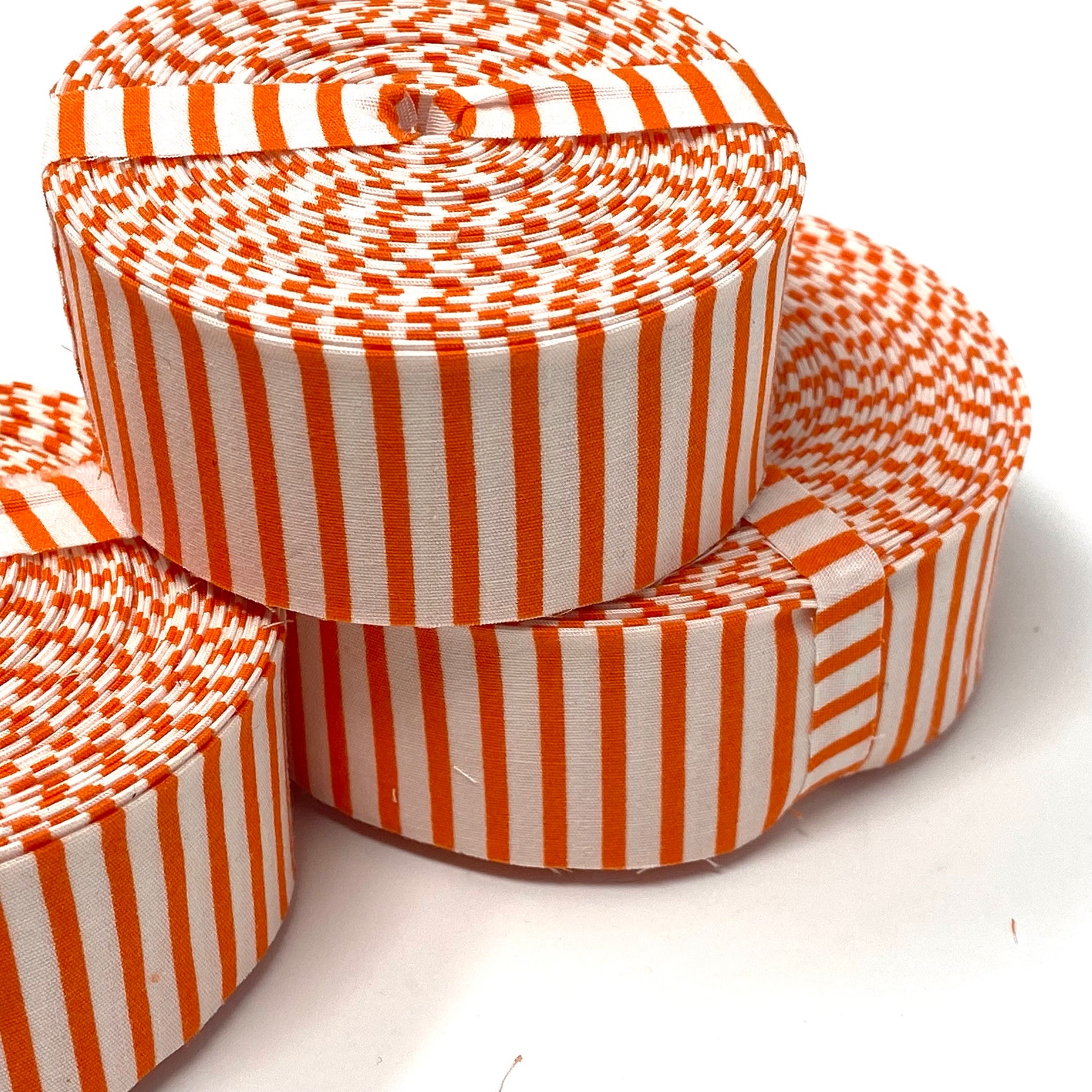 QUILT BINDING - Bright Orange and White Stripe - Halloween Fabric - 100 ...