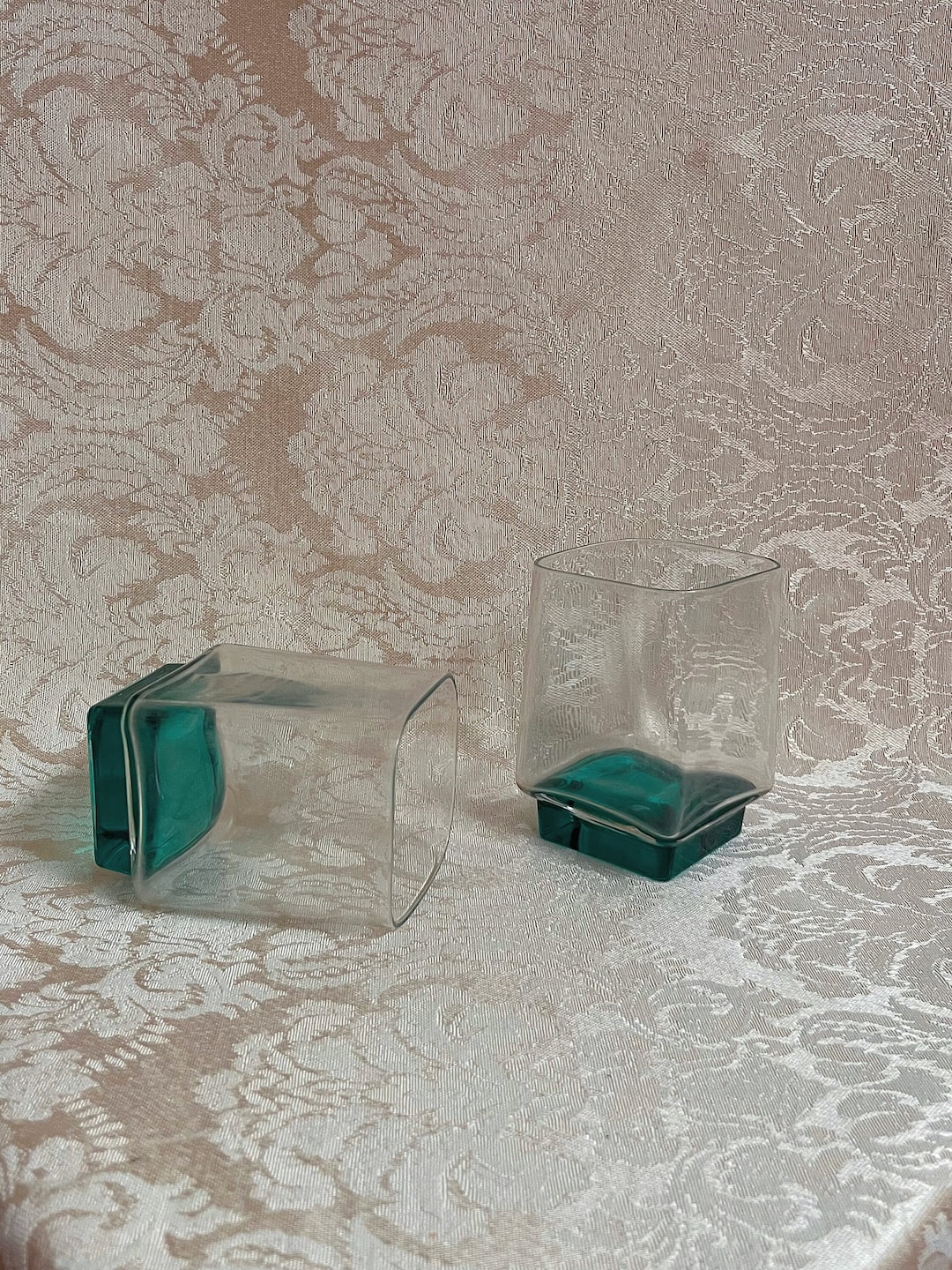 Vintage Set of 2 Square Cocktail Glasses - Etsy