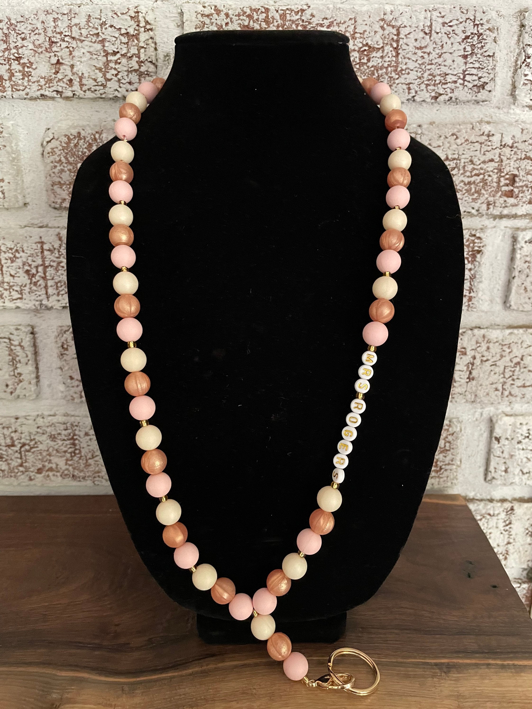 Personalized Silicone Beaded Lanyard - Etsy