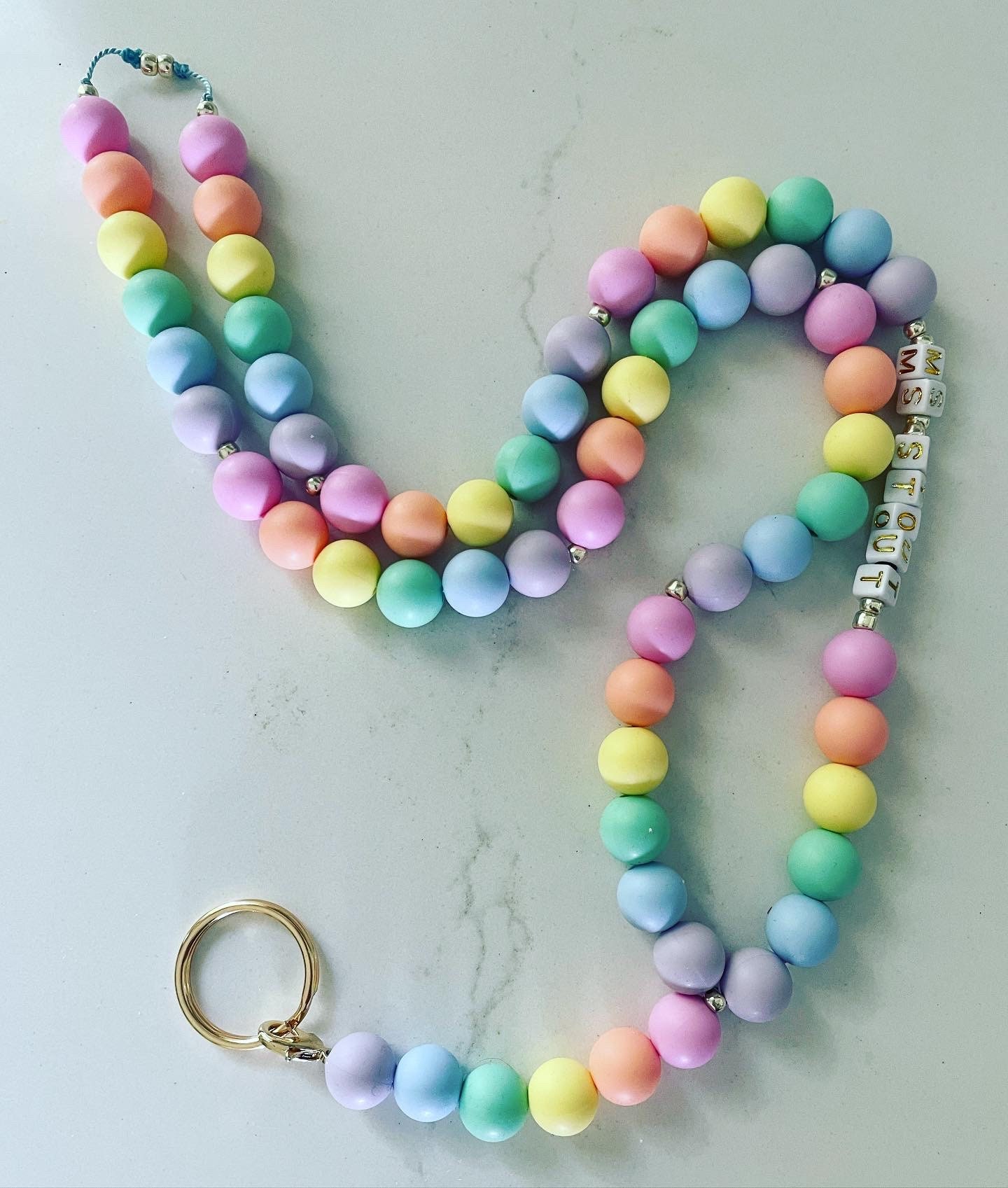 Personalized Silicone Beaded Lanyard - Etsy