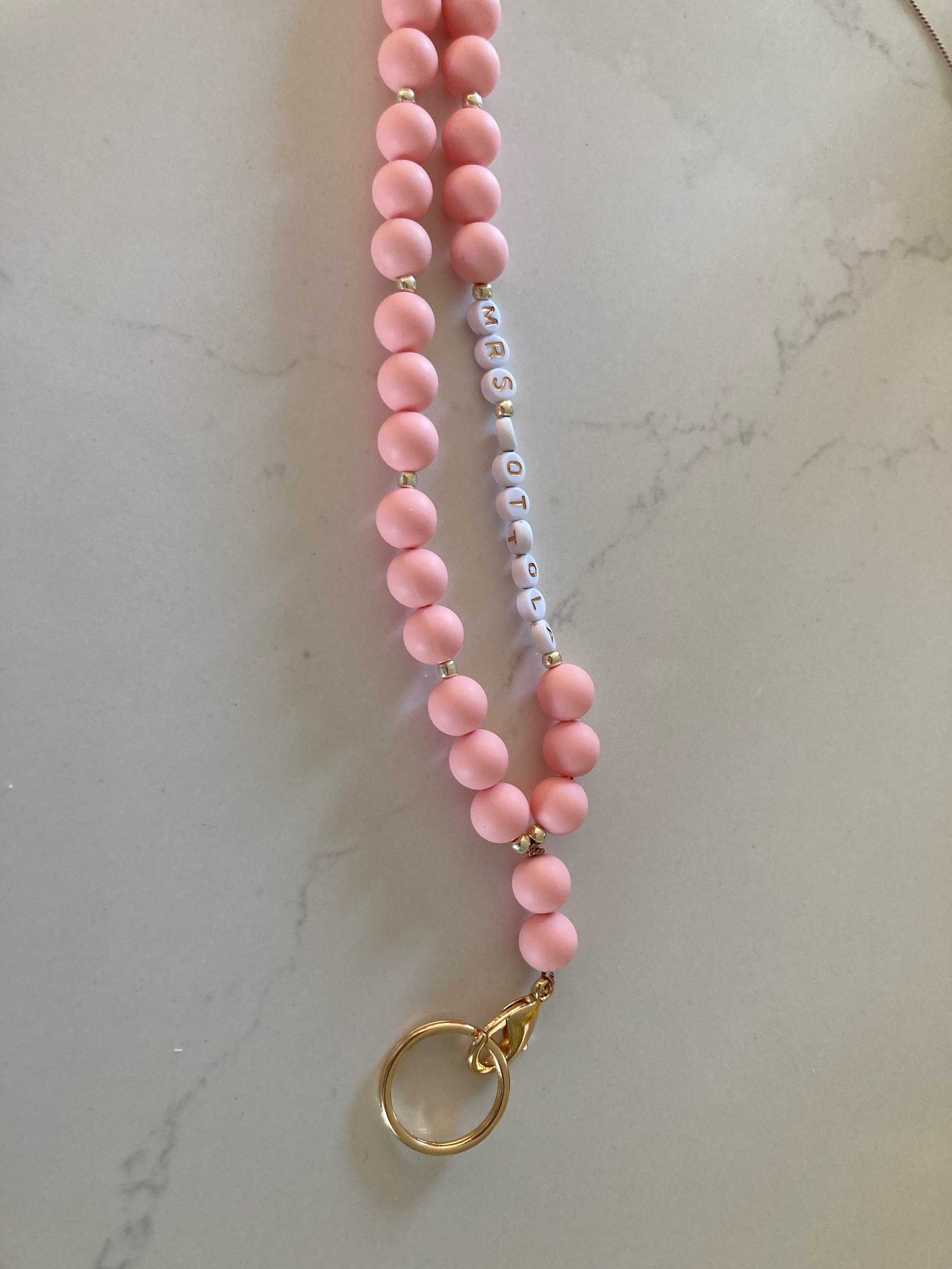 Personalized Silicone Beaded Lanyard - Etsy