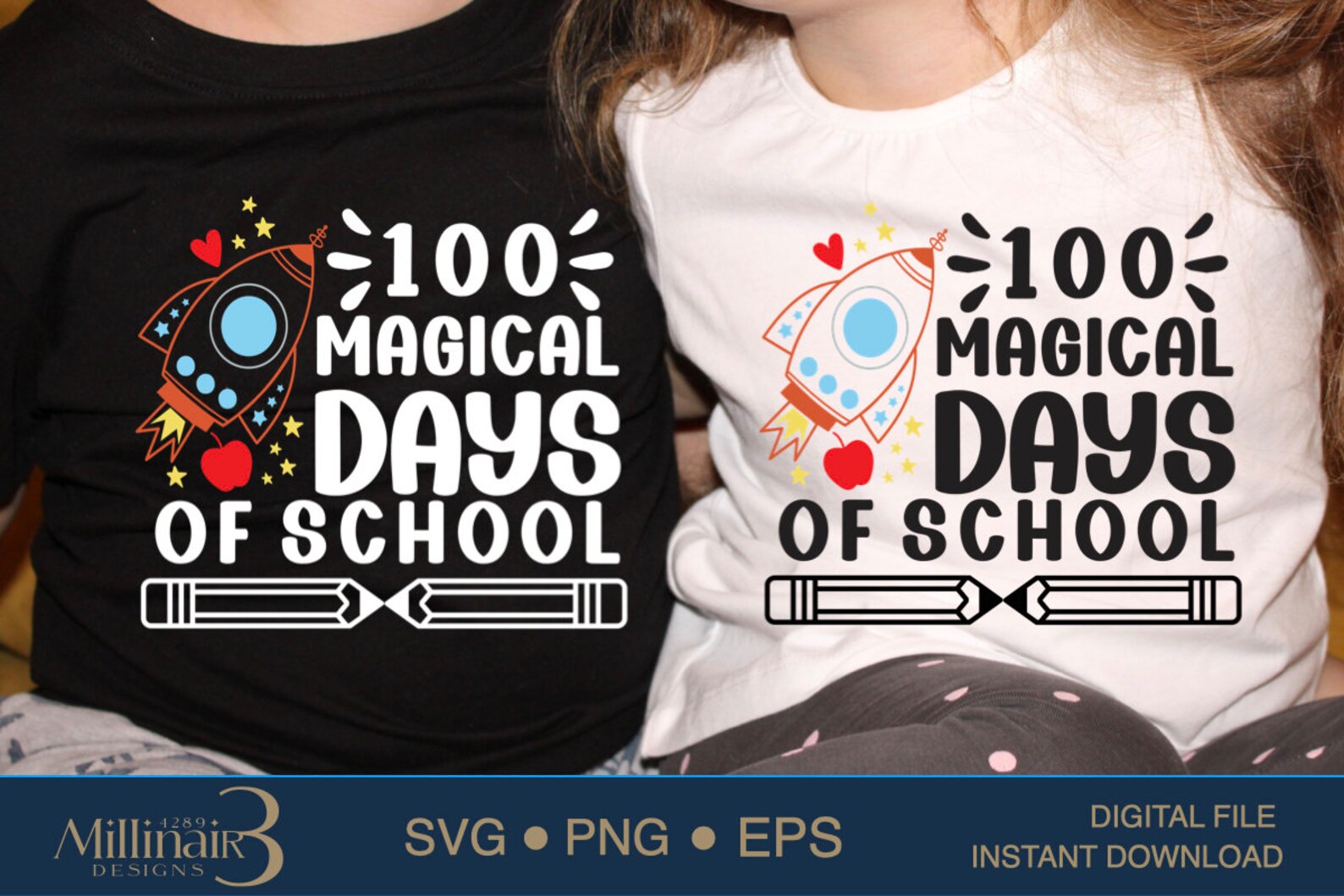 100 Magical Days of School Rocket SVG ,rocket Ship 100th Day of School ...