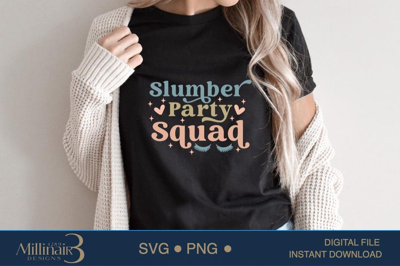 Slumber Party Squad SVG: Girls Sleepover Design (digital Download) - Etsy
