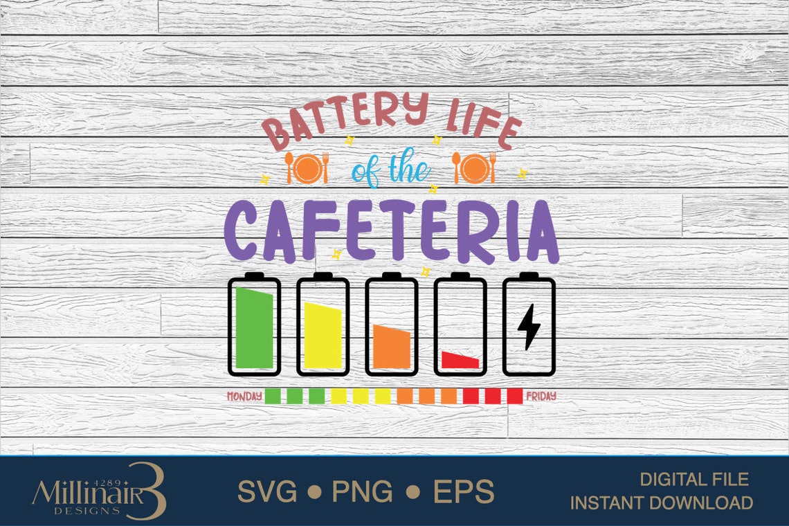 Lunch Lady Battery Life SVG: Cafeteria Worker Design (digital Download ...