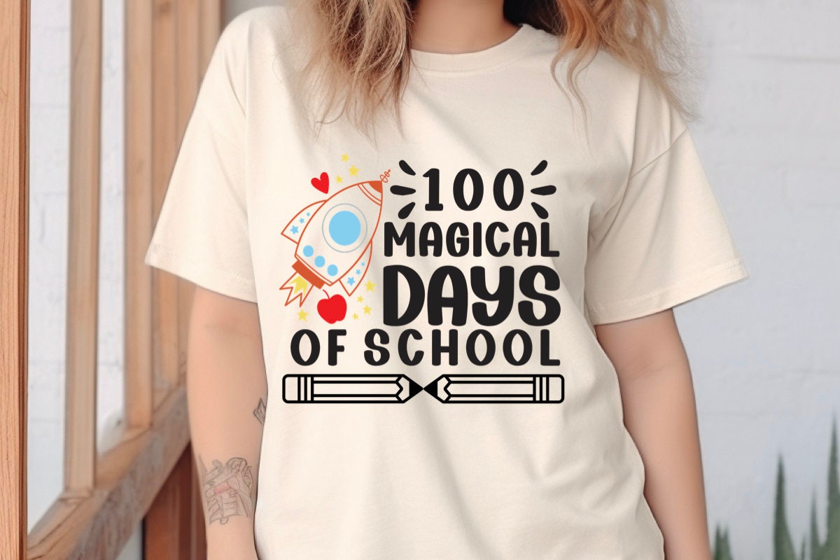 100 Magical Days of School Rocket SVG ,rocket Ship 100th Day of School ...