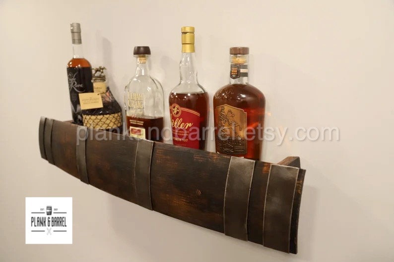 Bourbon Whiskey Barrel Shelf - Etsy