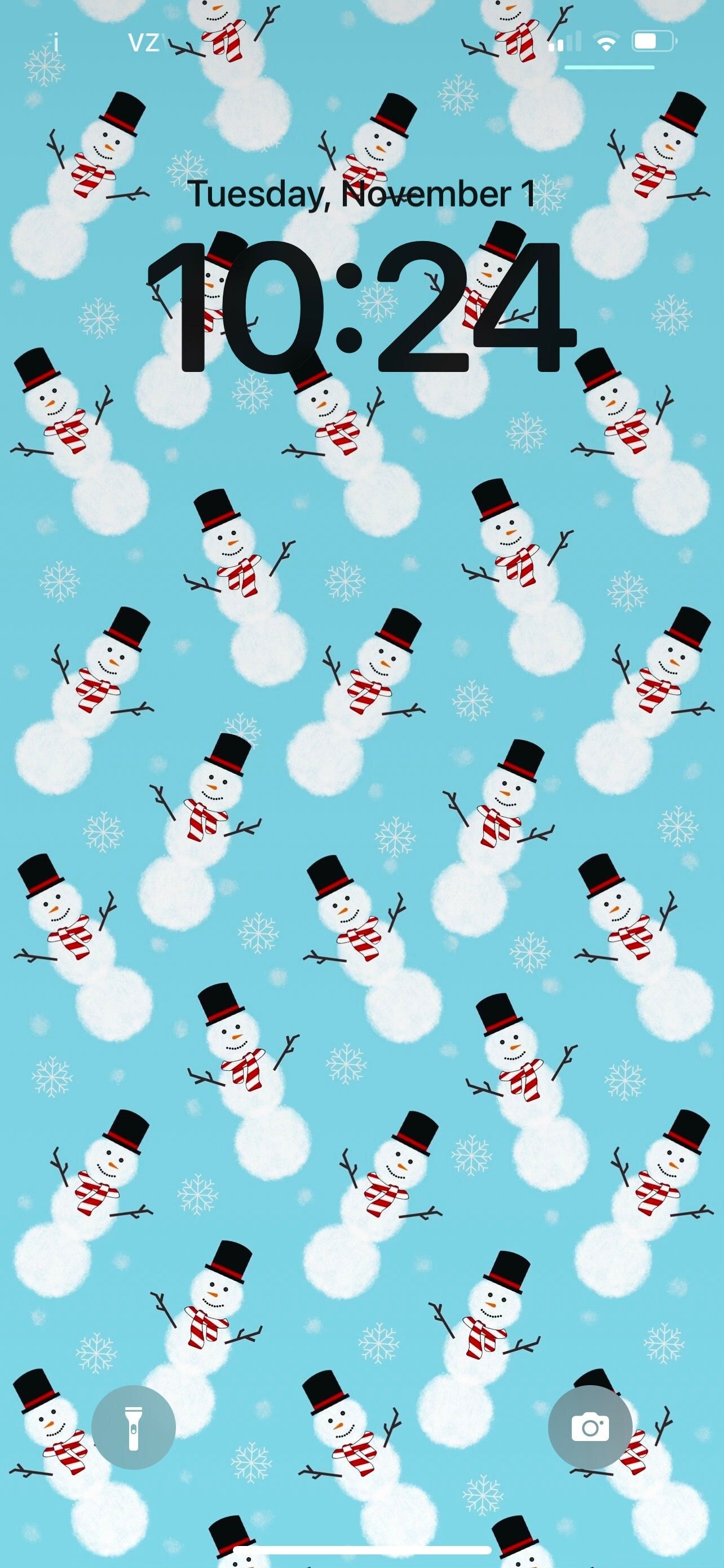 Christmas Phone iPad Wallpaper Digital Download Snowmen, Snowflakes ...