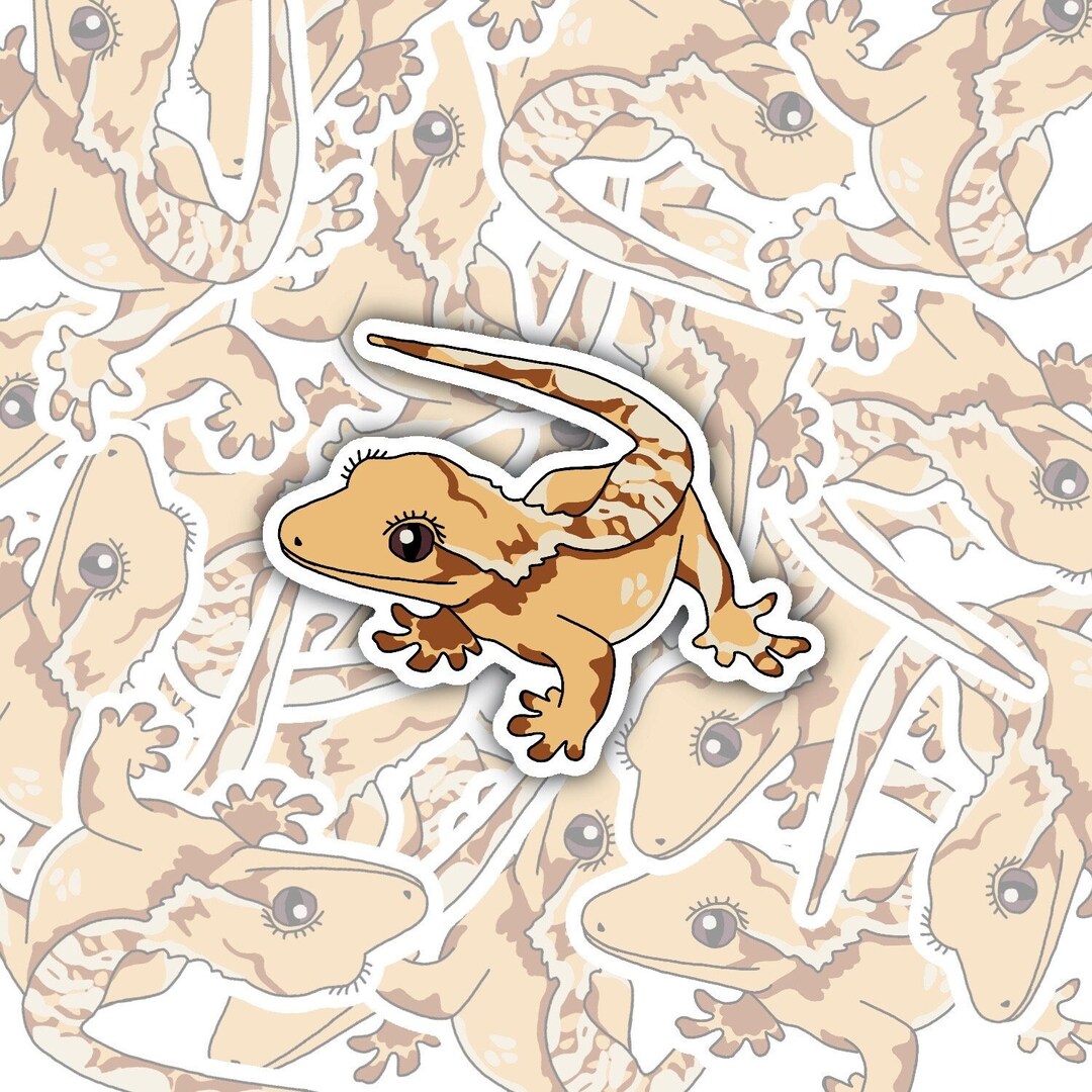 Crested Gecko Sticker Decal, Reptile Lover Gift, Gecko Lover Gift ...