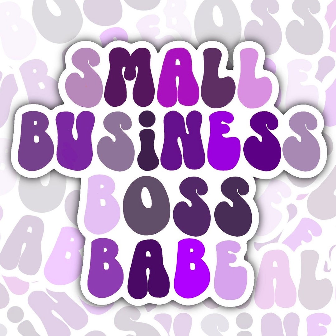 Small Business Boss Babe Retro Sticker Decal, Notebook, Laptop, Water ...