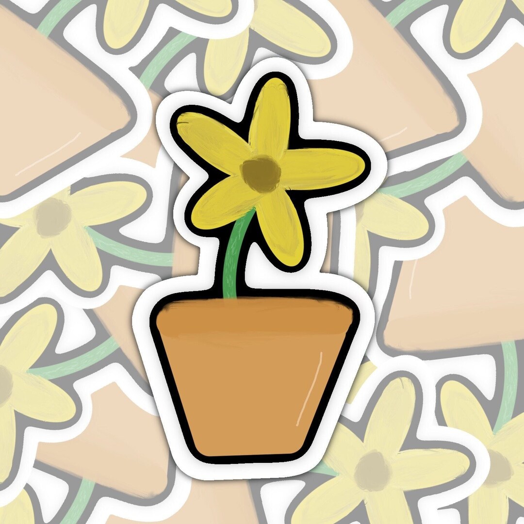 Flower Pot Vinyl Sticker, Plant Lover Gift, Plant Mom Gift, Plant Dad ...