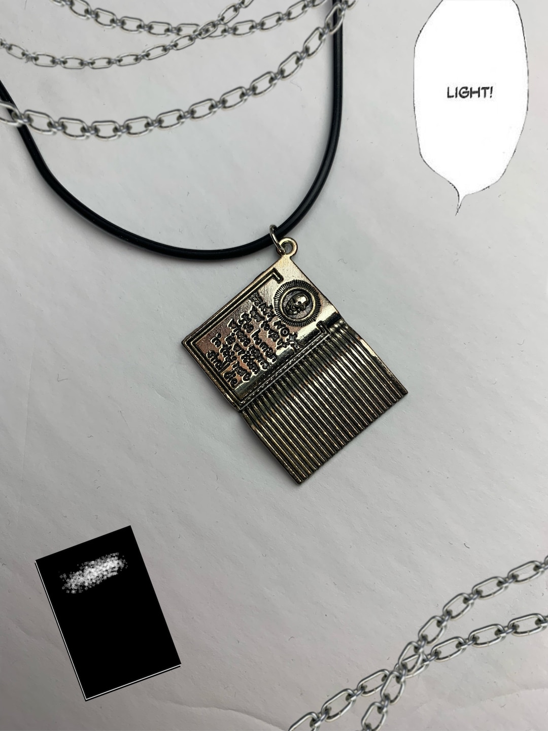 Book of Death Charm Necklace - Etsy