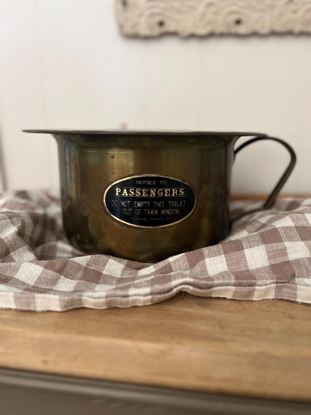 Antique Brass Railroad Train Chamber Pot Central Pacific RR Circa 1800 ...