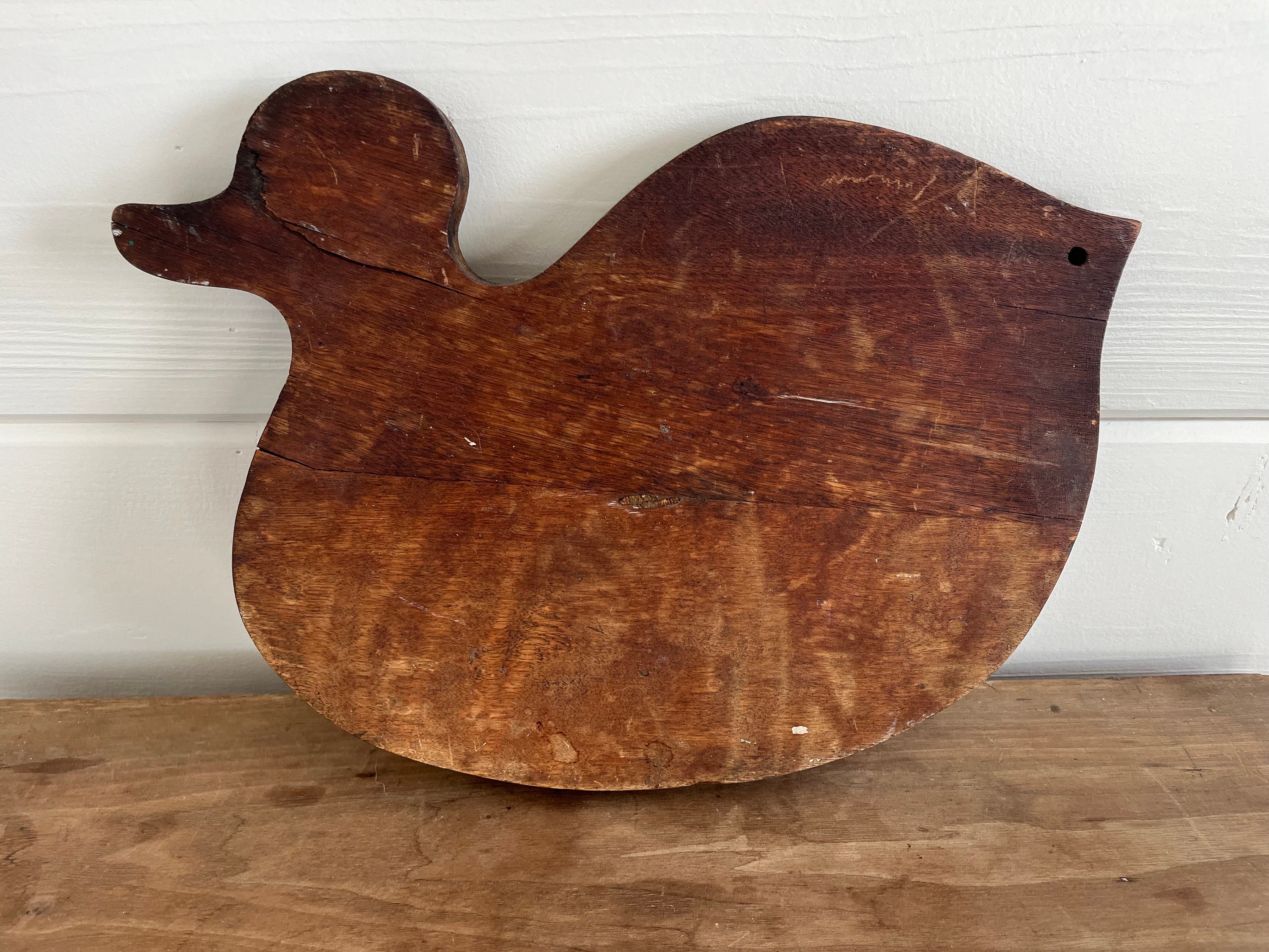 Vintage Bread Board - Duck Cutting Board - Primitive Serving Decor ...