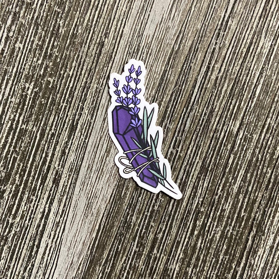 Lavender Amethyst Crystal Flower Sticker - Etsy
