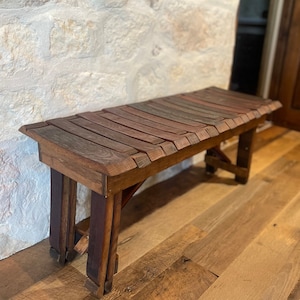 Wine Barrel Bench - Etsy