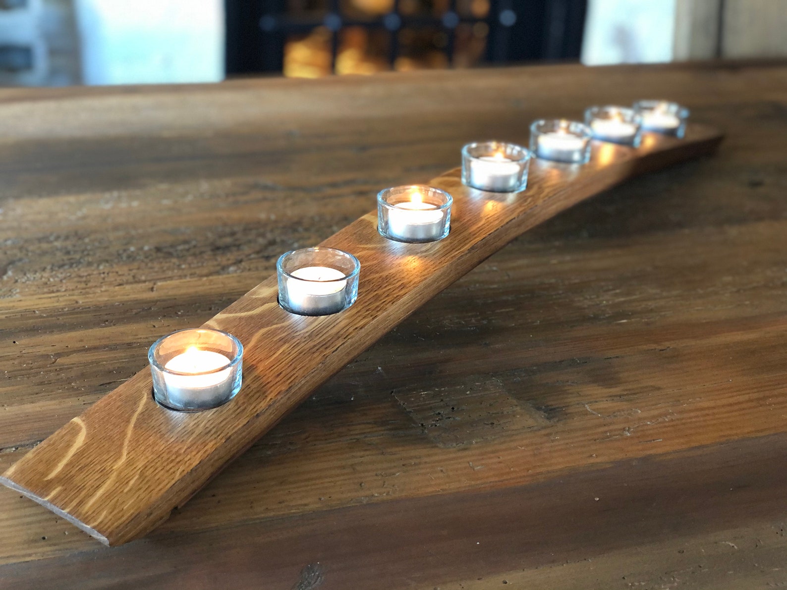 Barrel Stave Candleholder-7 Candles - Etsy