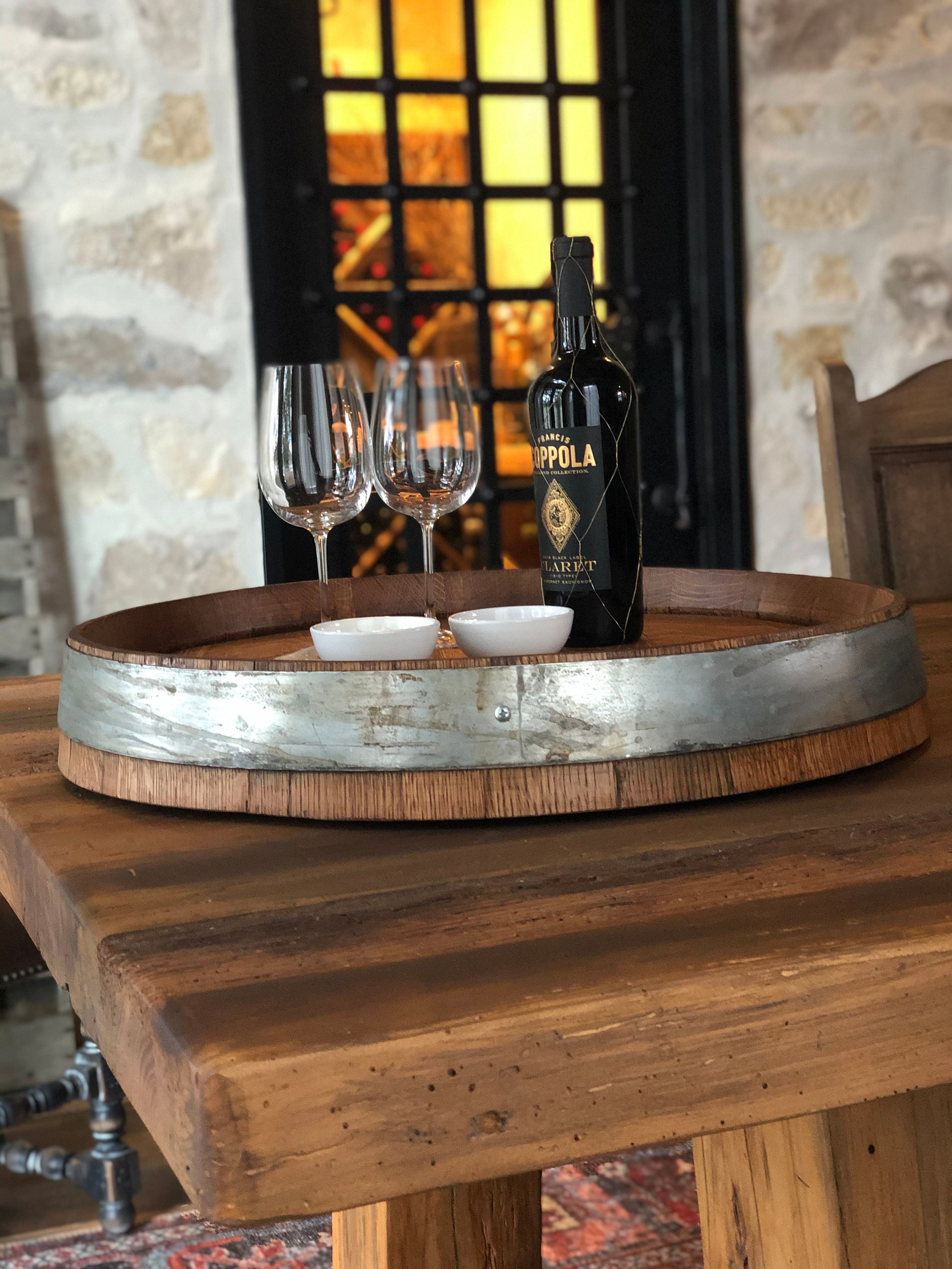 Wine Barrel Lazy Susan With Ring - Etsy