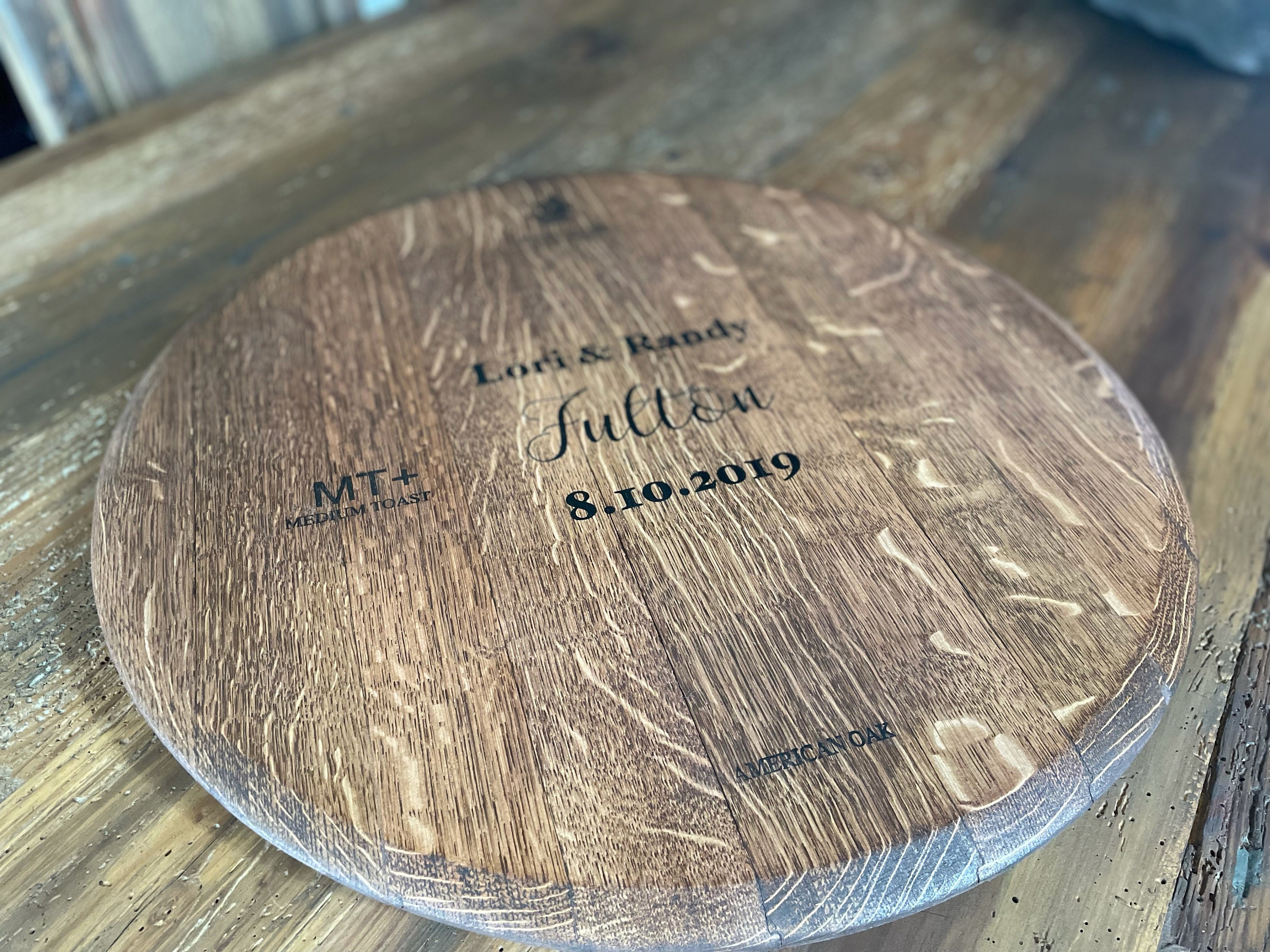 Wine Barrel Lazy Susan With Personalization - Etsy