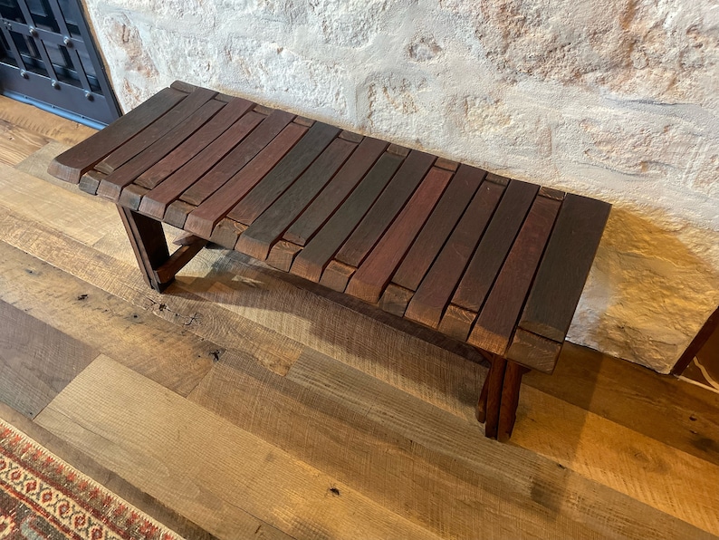 Wine Barrel Bench - Etsy