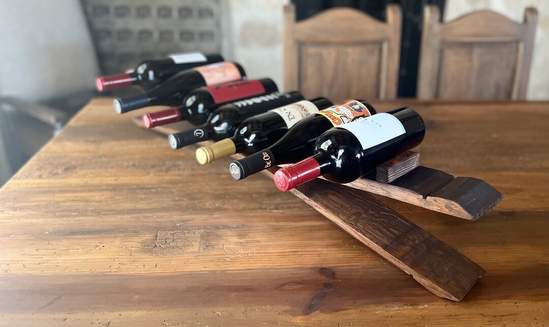 Barrel Stave Wine Rack - 7 Bottles - Etsy