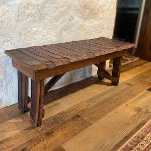 Wine Barrel Bench - Etsy