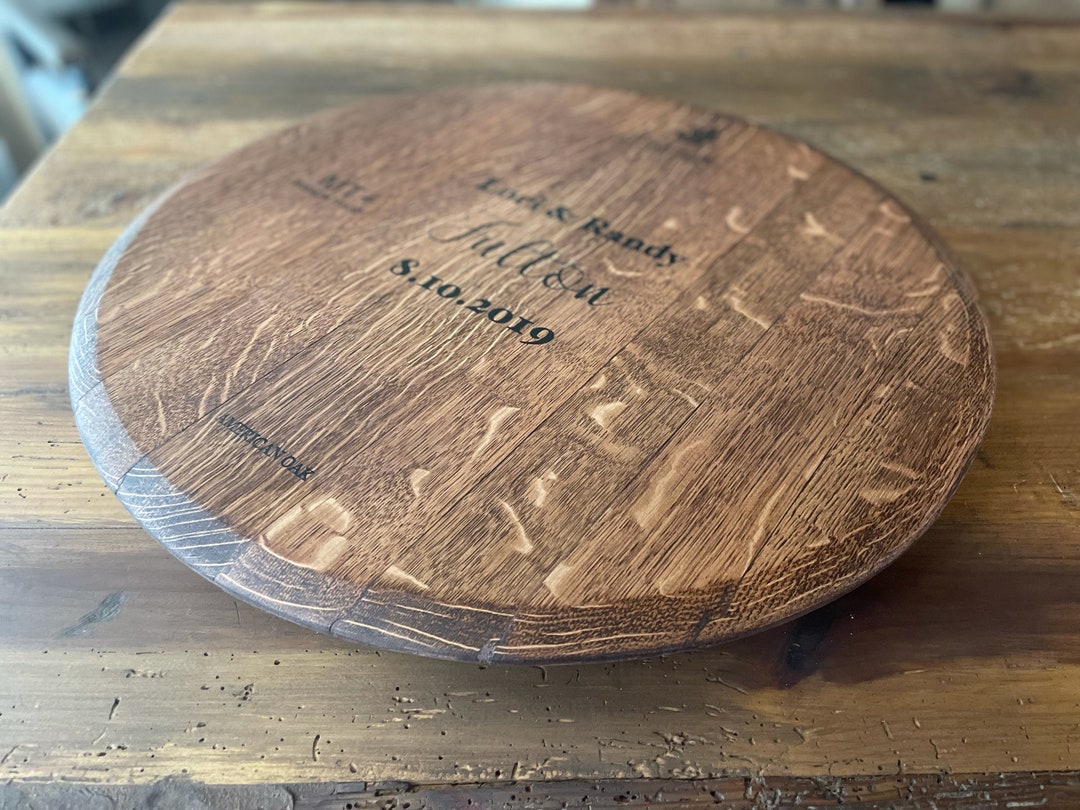 Wine Barrel Lazy Susan With Personalization - Etsy