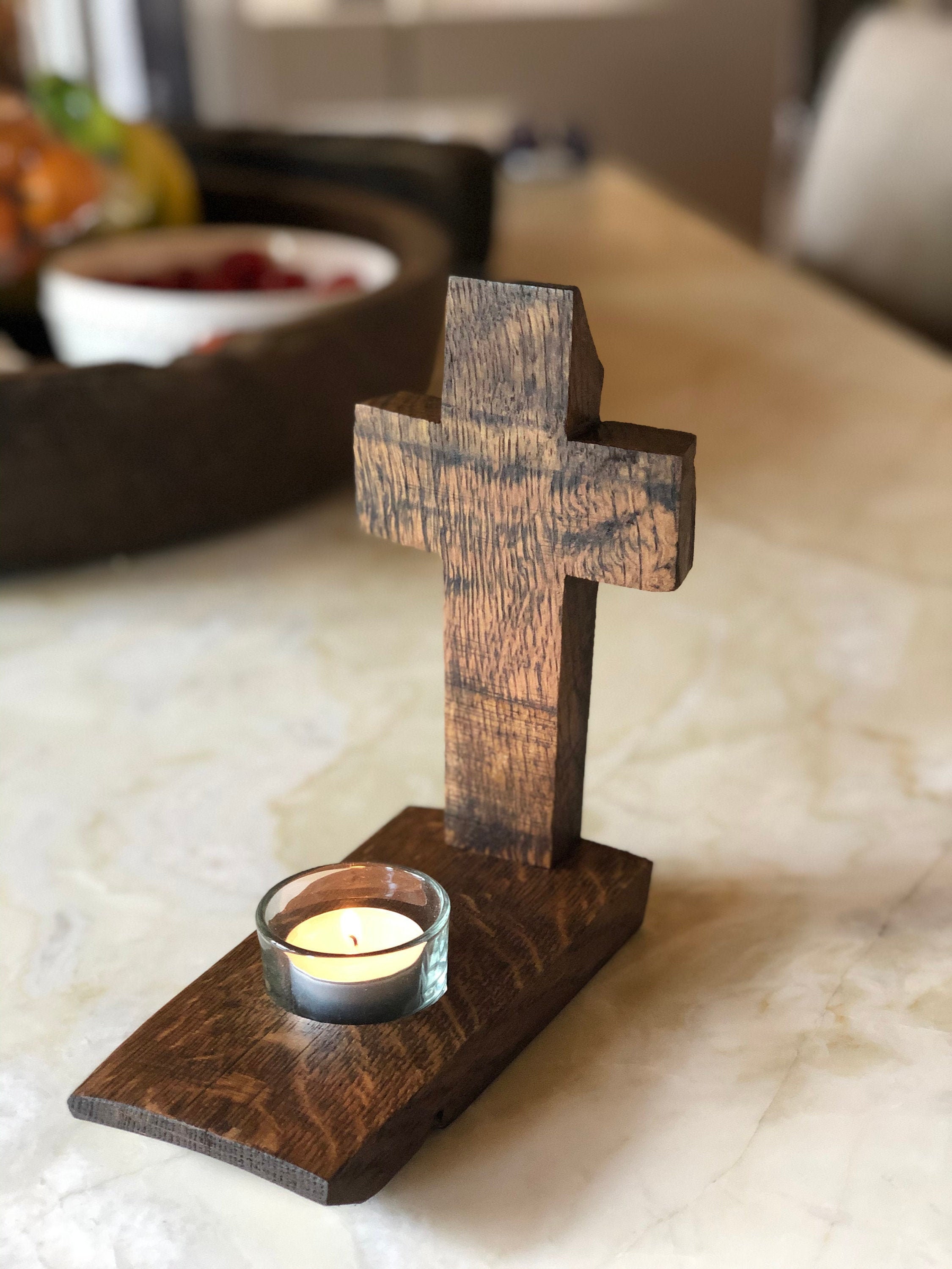 Wine Barrel Cross Candleholder | Etsy