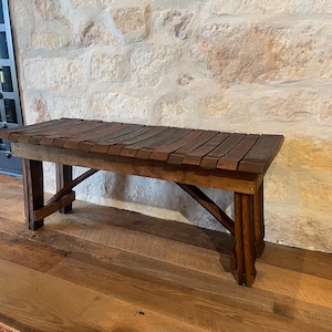 Wine Barrel Bench - Etsy