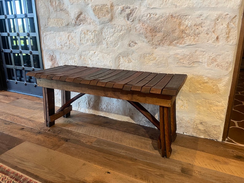 Wine Barrel Bench - Etsy