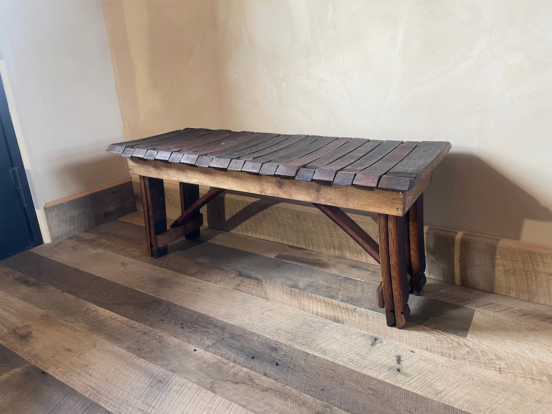 Wine Barrel Bench - Etsy