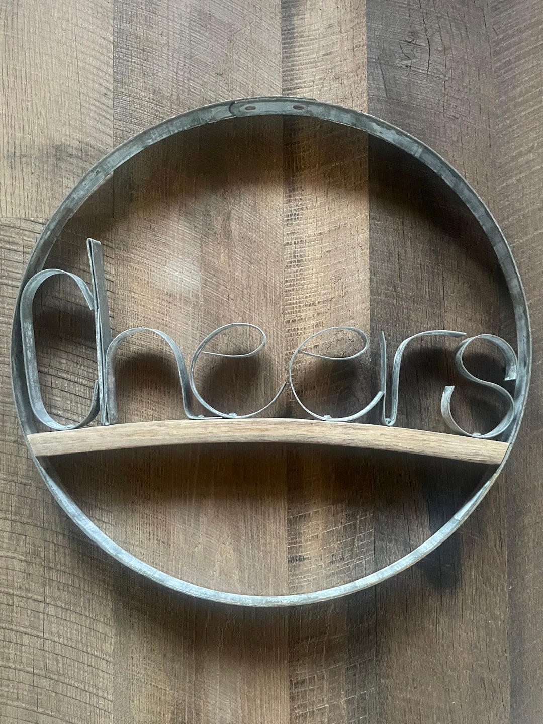 Cheers Sign - Wine Barrel Ring Art - Etsy