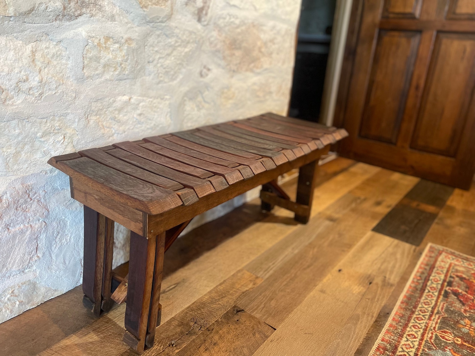 Wine Barrel Bench - Etsy