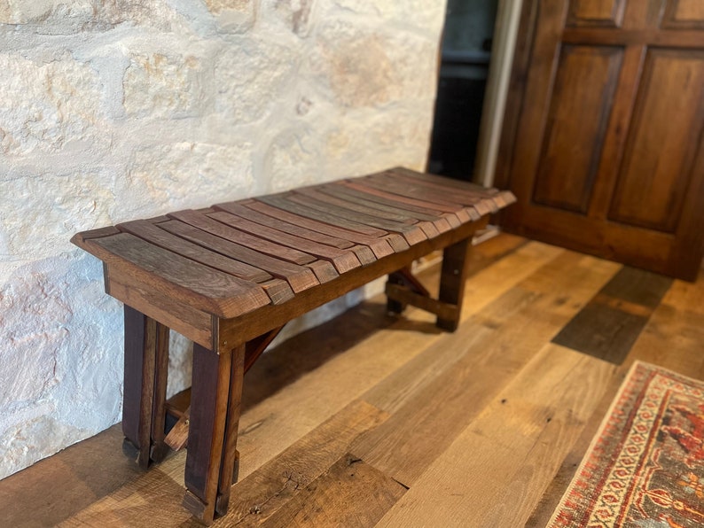 Wine Barrel Bench - Etsy
