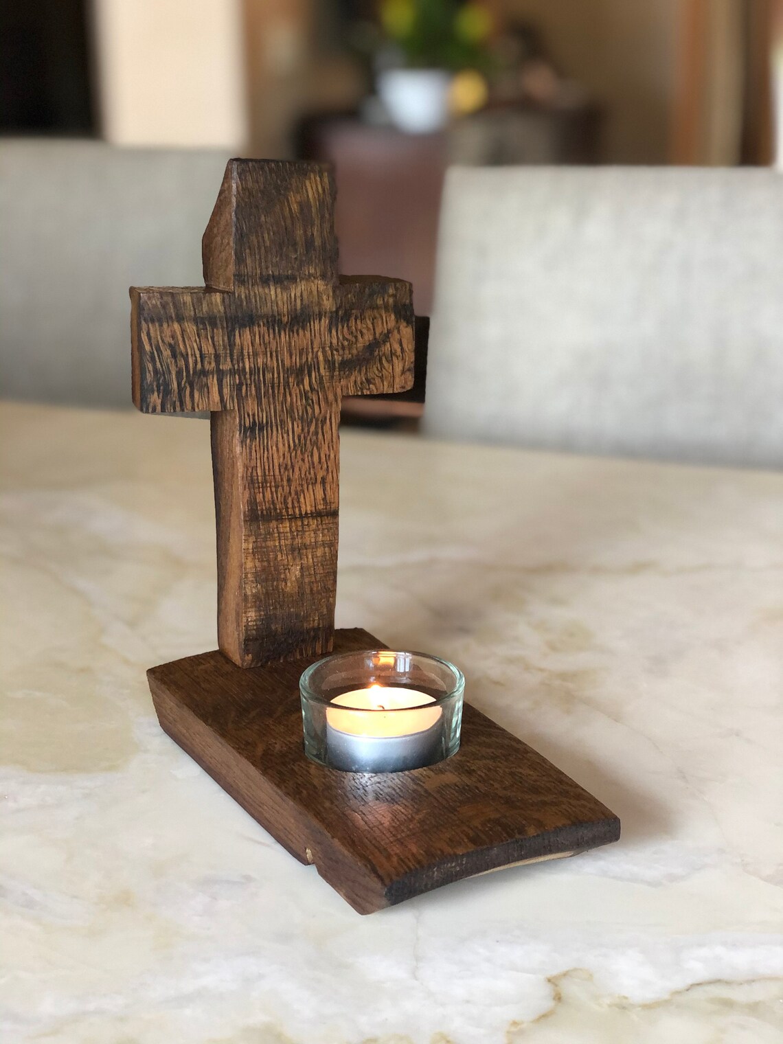 Wine Barrel Cross Candleholder | Etsy