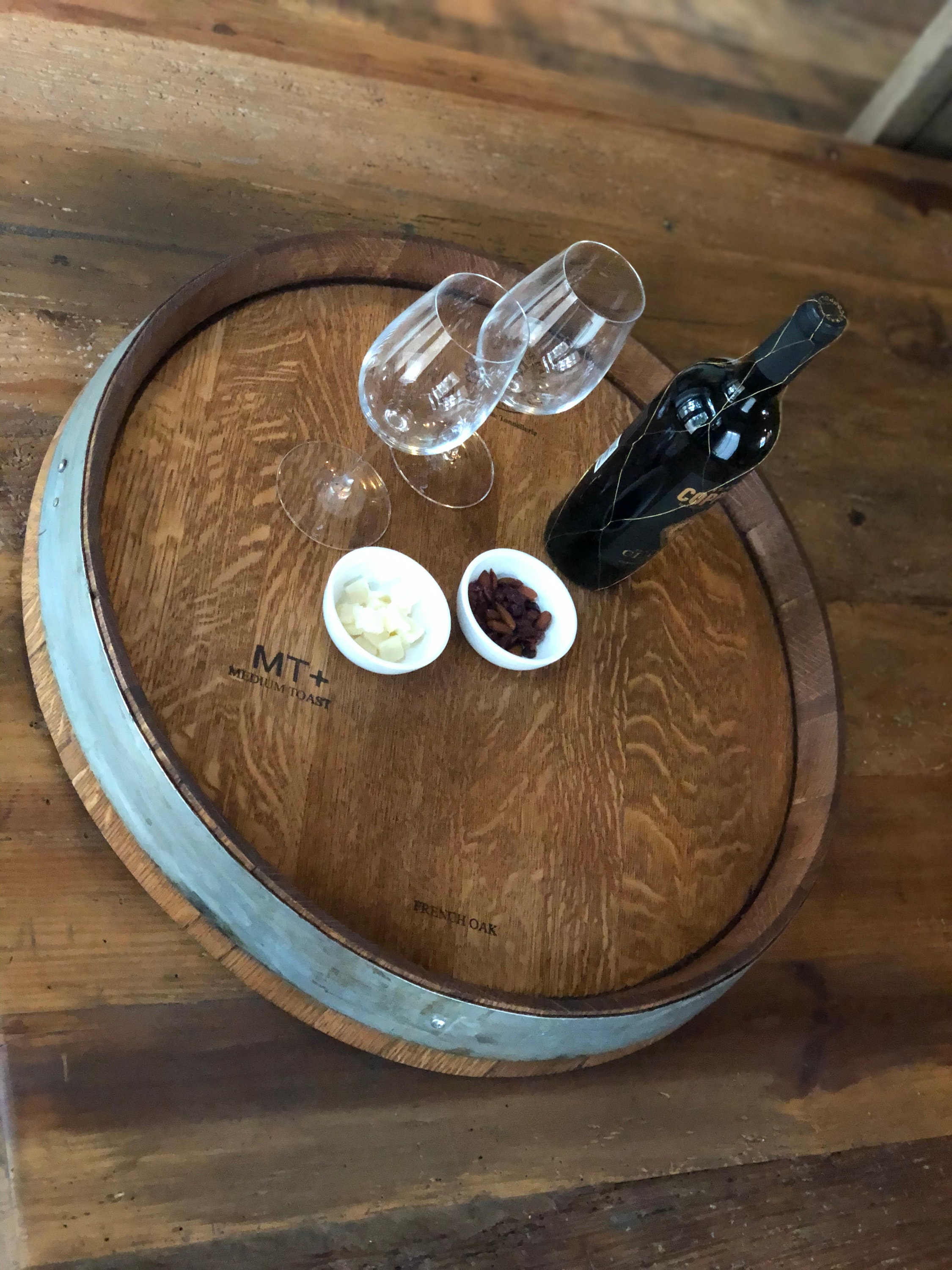 Wine Barrel Lazy Susan With Ring - Etsy