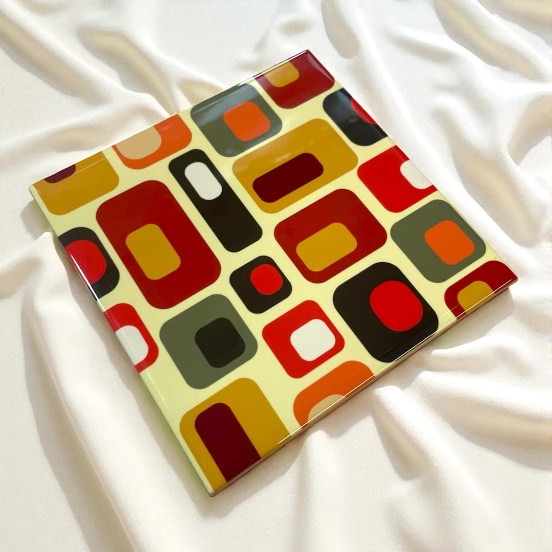 Atomic Era Ceramic Wall Tiles (set of 2) – Mid-century Modern Decor - Etsy