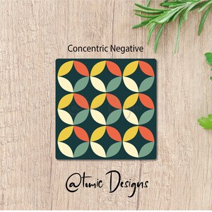 Mid-century Modern Coasters, Atomic Era 1950s Design, Space Age ...