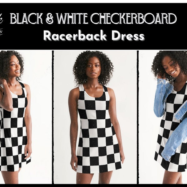 Black and White Checker Dress - Etsy