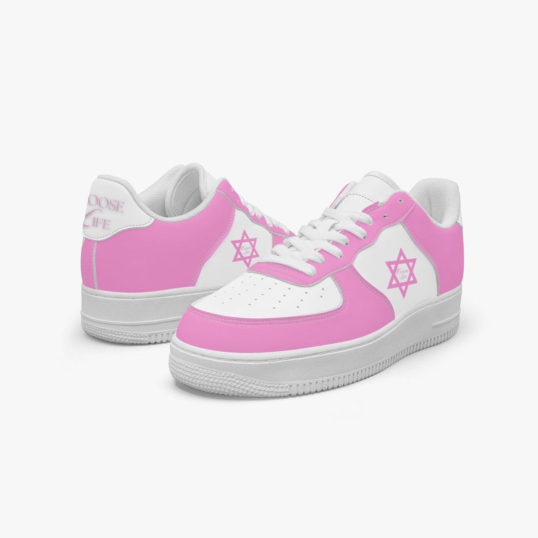Star of David Pink Low-top Leather Sports Sneakers - Etsy