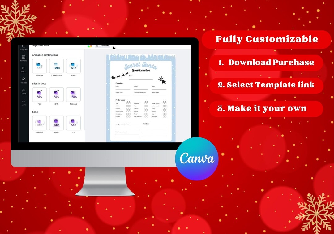 EDITABLE Secret Santa | Staff Fun | Workplace Holiday | Secret Gift ...