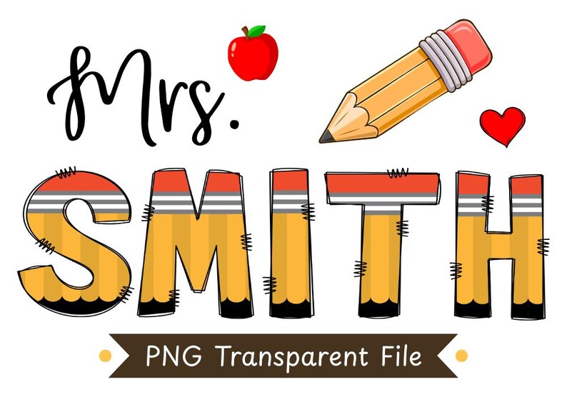 Personalized Teacher Design PNG, Custom Pencil Teacher Name Png, Back ...
