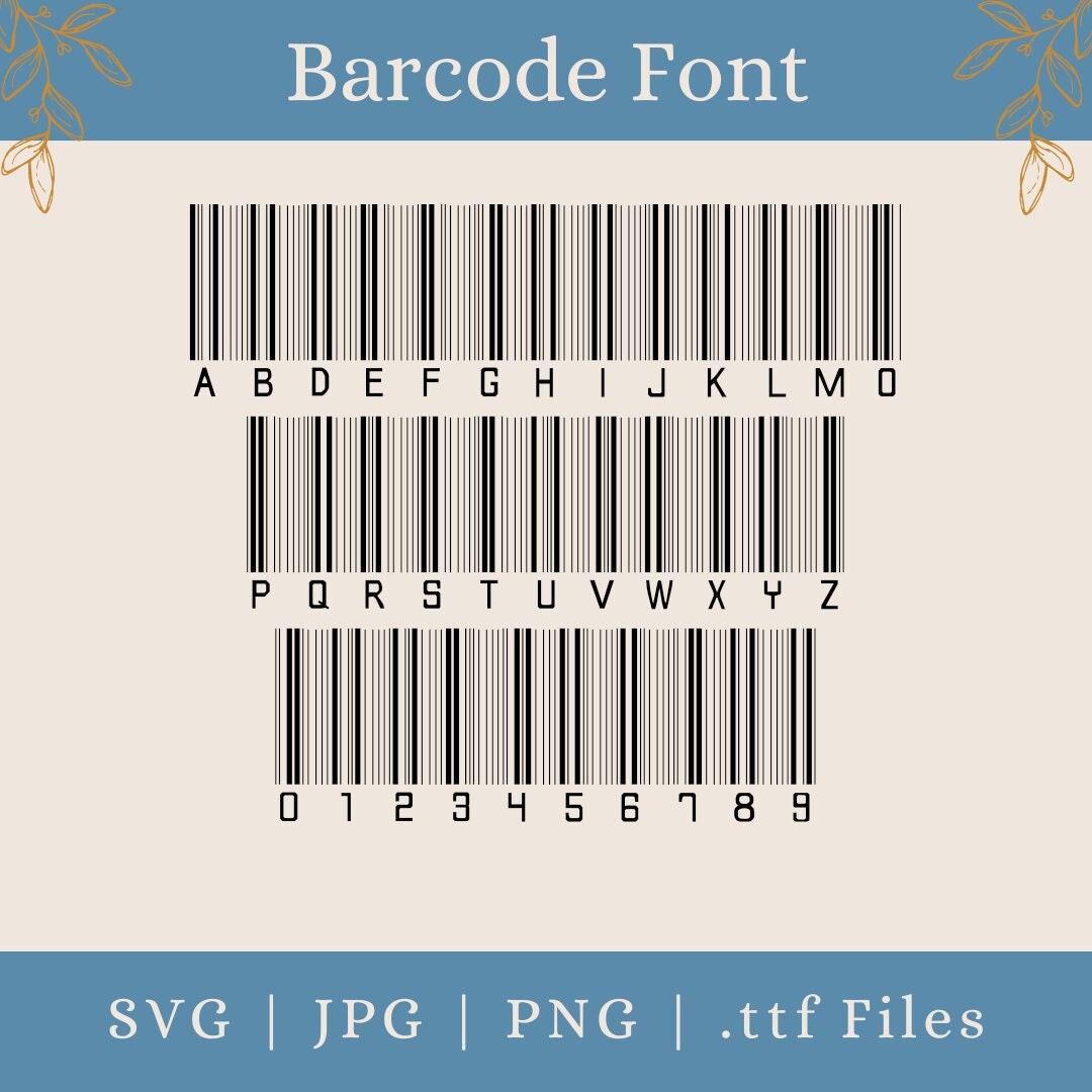 Barcode Font SVG Elegant Font Canva Font Boho Font Make Your Own Custom ...