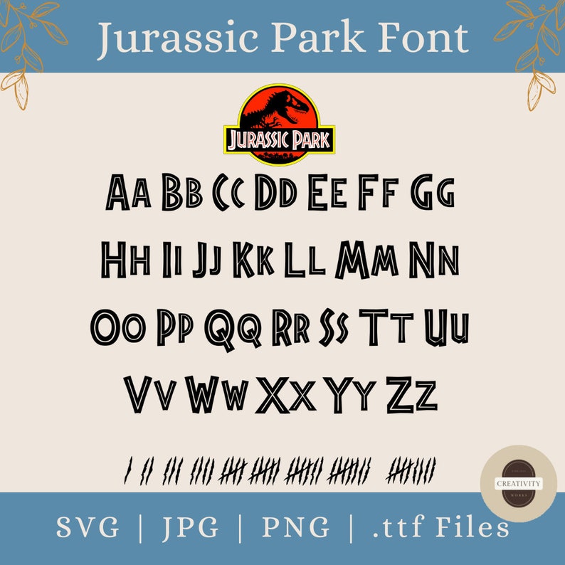Jurassic Park Font Donsour Font Png Make Your Own Custom T Shirt Canva Font T Rex Template Dino