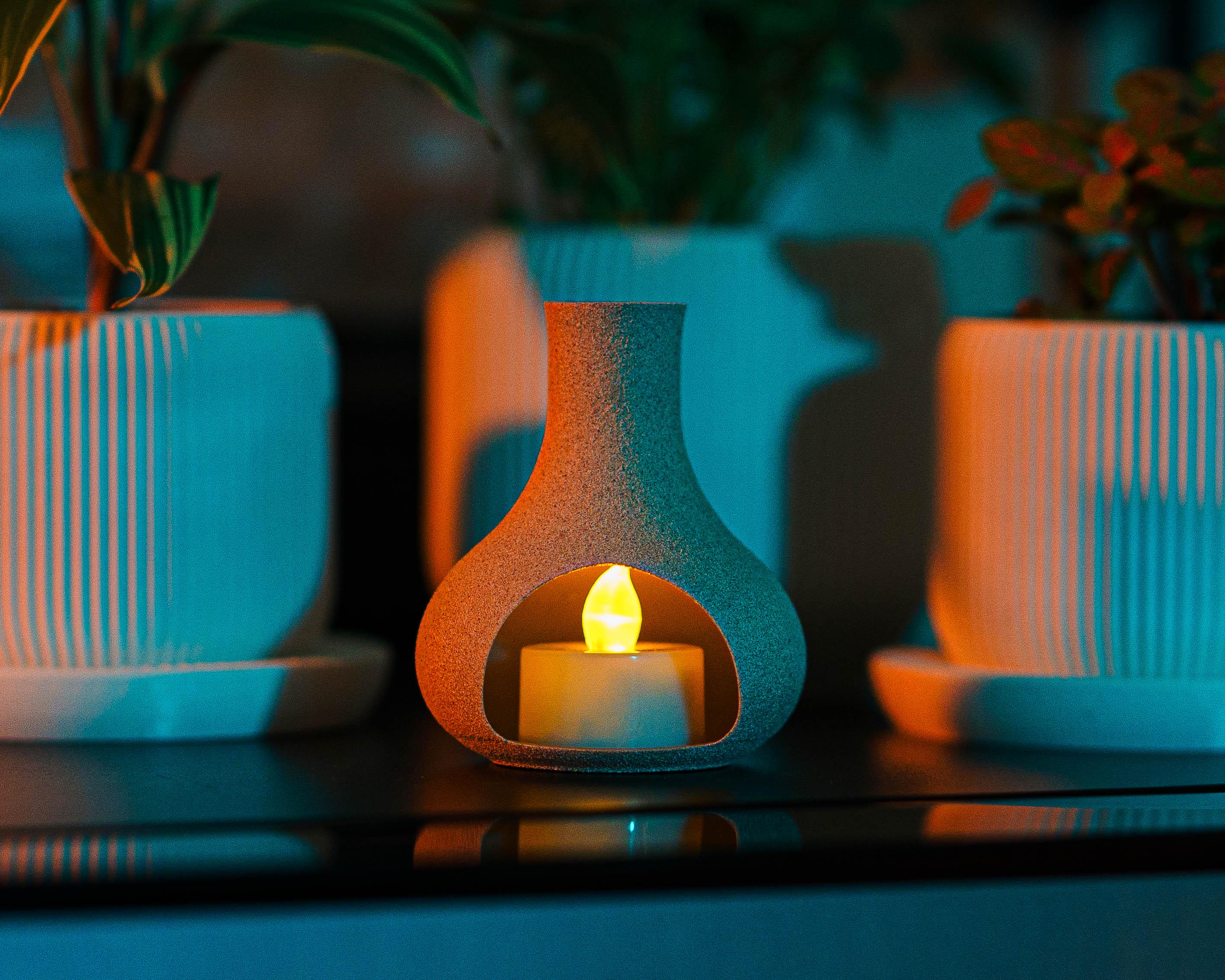 Brillito Mini Chimney - LED Tea Light Holder – Elegant Desk and Home ...